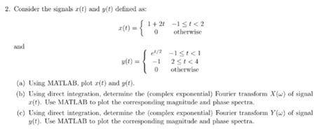Solved Consider The Signals Xt And Yt Defined As Xt
