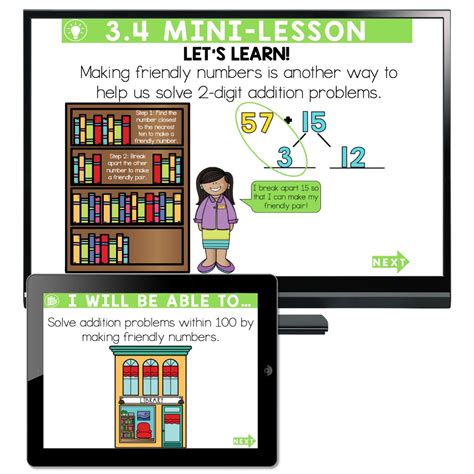 Lucky To Learn Math 2 Digit Addition Friendly Numbers Lesson 34