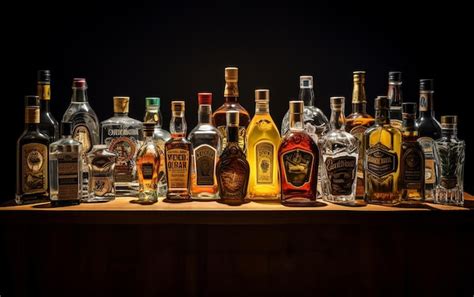 Exquisita Selección De Licores Destilados Botellas De Alcohol De