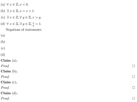 Solved Exercise For Each Of The Following Statements Chegg