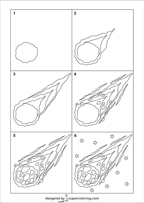 How To Draw A Cartoon Meteor Free Printable Worksheets