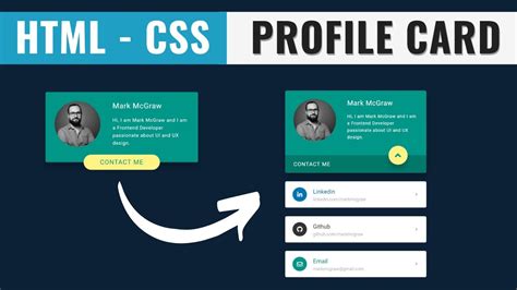 Html Css Profile Card Youtube