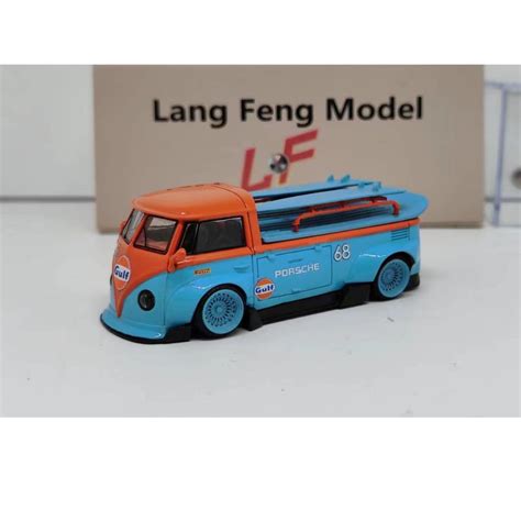 Lf Model 164 Scale Rwb Vw T1 Pickup With Surfboard Gulf Die Cast Car