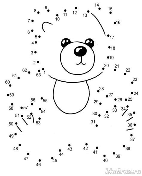 Задание для детей 6 7 лет Соедини точки по порядку Мишка Соедини точки по порядку и увидишь