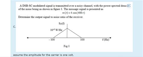 A DSB SC Modulated Signal Is Transmitted Over StudyX