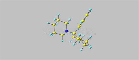 Phencyclidine Molecular Structure Isolated On Grey Stock Illustration