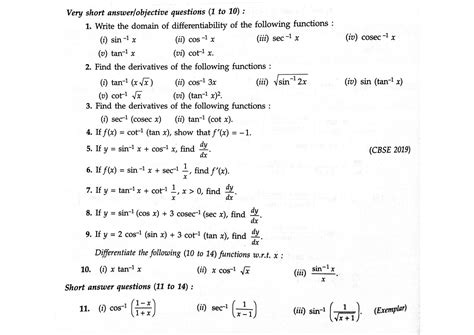 SOLUTION: Class 12 cbse igcse mathematics differentiation important ...