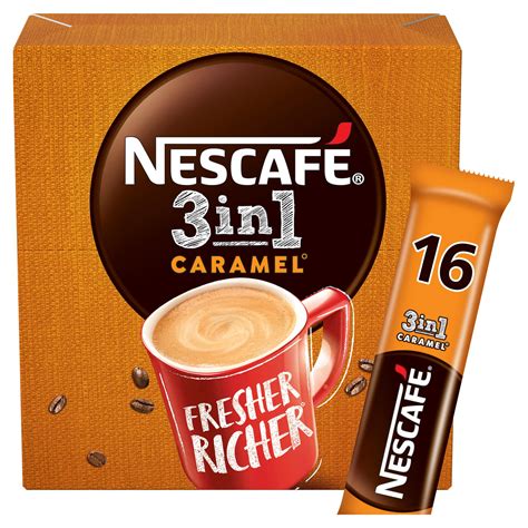 Nescafe 3in1 Caramel Instant Coffee 16 X 17g Sachets Instant And Ground