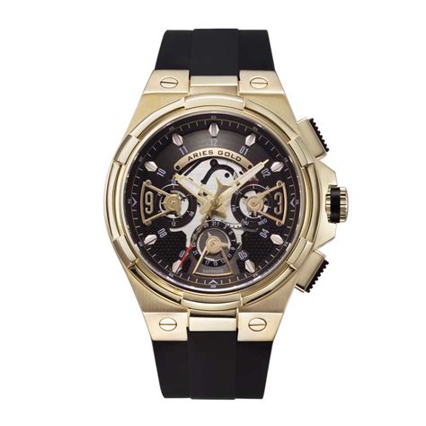 Aries Gold Lightning Gold Mens Watch Hi Tech Synthetic Strap G 70
