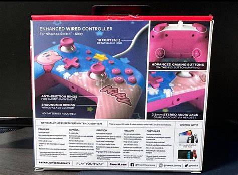 Kirby Nintendo Switch Wired Controller Video Gaming Gaming