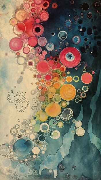 Premium Photo An Abstract Art Piece With Colorful Concentric Circles On A Textured Background