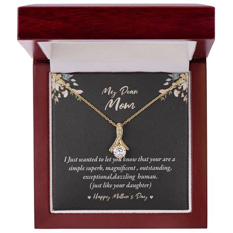 For My Dazzling Mom Alluring Beauty Necklace 14k White Gold 18k