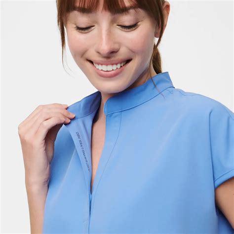 Womens Rafaela Oversized Scrub Top™ Ceil Blue · Figs