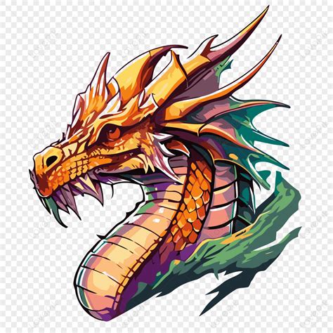 드래곤 판타지 일러스트 3d 용 머리 스티커 벡터 상표 Png 일러스트 무료 다운로드 Lovepik