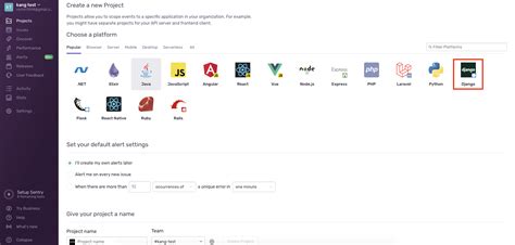 Django 서버 에러 받기 sentry 사용하기 Ram s
