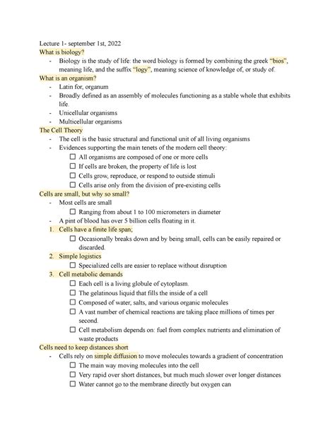 Bio Lecture My Notes Lecture September St What Is Biology Biology Is The