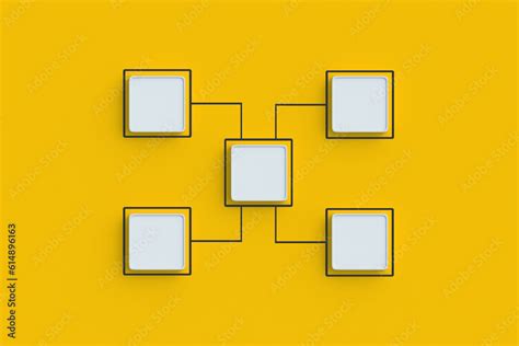 Corporate Communication Scheme Made From Empty Buttons Hierarchical