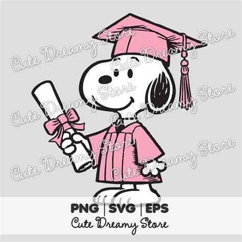 Imágenes Prediseñadas De Snoopy Rosa Graduado Png Svg Eps Cute