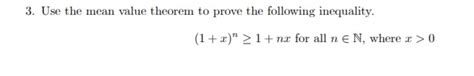 Solved Use The Mean Value Theorem To Prove The Following Chegg