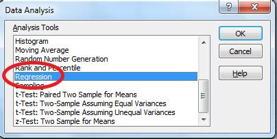 Excel 2010 Regression Analysis