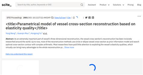 Parametrical Model Of Vessel Cross Section Reconstruction Based On Elasticity Quality Scite