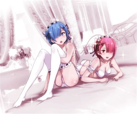 Rem And Ram Re Zero Kara Hajimeru Isekai Seikatsu Drawn By Sbel Danbooru