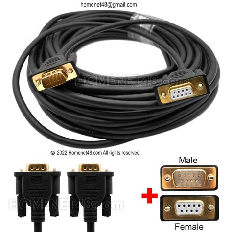 สาย rs232 serial port db9 หัวทอง เข้าหัวแบบตรง homenet48