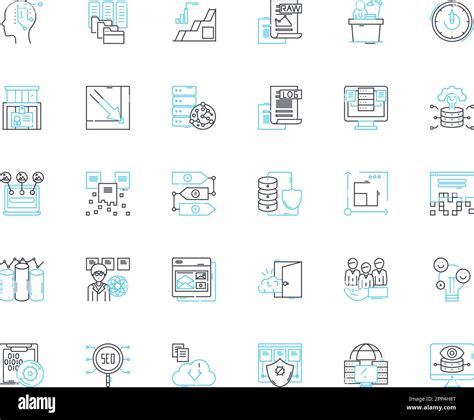 Industry Insights Linear Icons Set Trends Data Analytics Performance Metrics Innovation