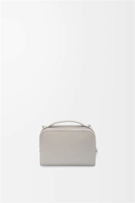 Mini Crossbody Camera Bag In Satin Calfskin Grey Loewe