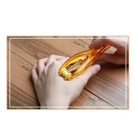 Yellow Manual Acupressure Roller Finger Massage Stick Plastic Manual