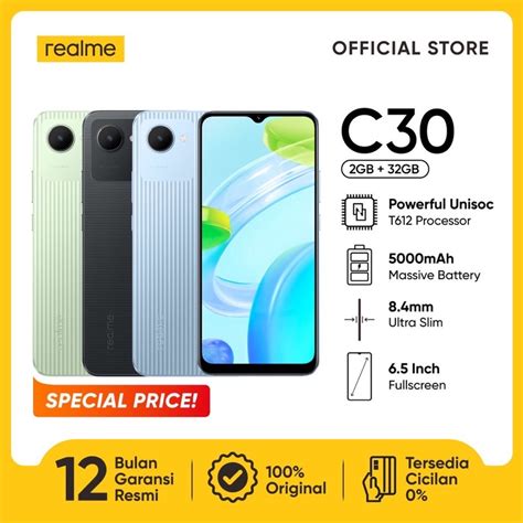 Jual REALME C30 Ram 2/32 & C30 RAM 4/64GB! GRS RESMI REALME INDONESIA ...