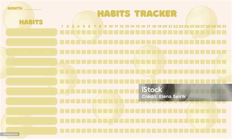 풍선이있는 습관 추적기 월간 플래너 습관 추적기 빈 템플릿 개념에 대한 스톡 벡터 아트 및 기타 이미지 개념 개선 개성 개념 Istock