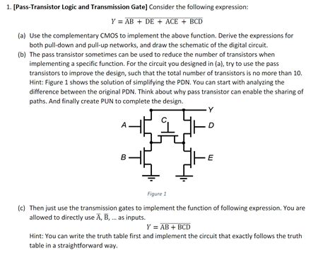 Solved 1 [pass Transistor Logic And Transmission Gate]