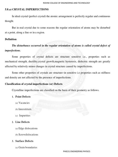 Imperfections In Crystal Pdf Dislocation Crystallographic Defect