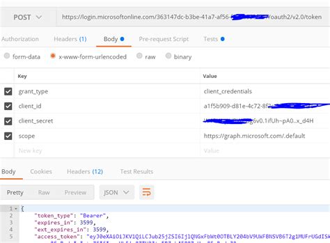 Graph Api Authentication The Request Body Must Contain The Following Parameter Grant Type