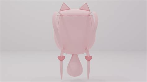 Cute Kitty Kat Back Pack Low Poly Vrchat Ready With Textures 3d Model Cgtrader