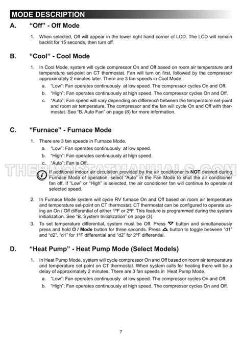 Dometic Capacitive Touch Operating Instructions