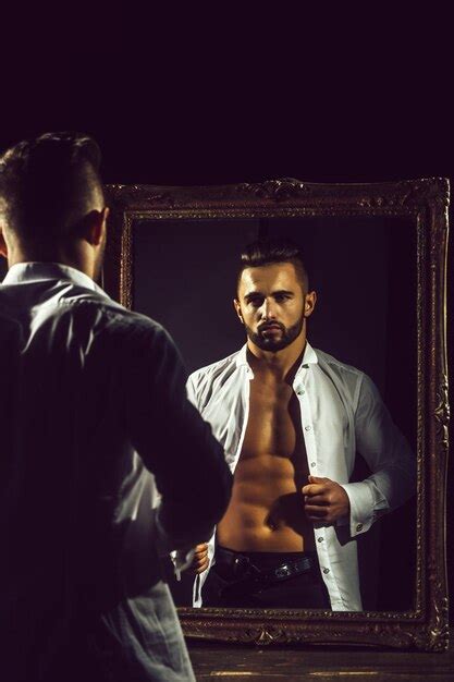 Premium Photo Muscular Macho Man With Sexy Athlete Body Near Vintage