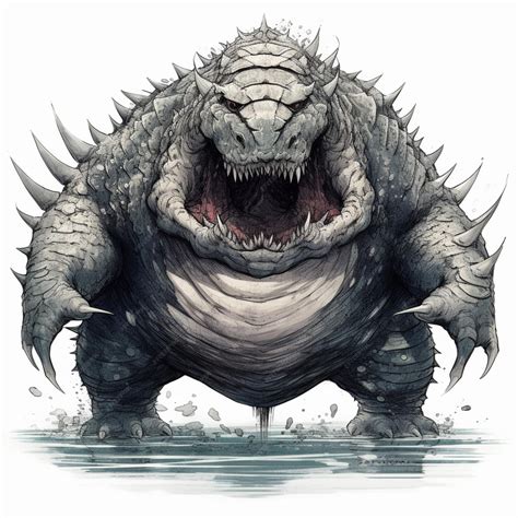 A Close Up Of A Godzilla With Its Mouth Open And Teeth Wide Open