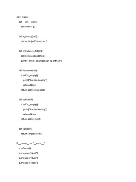 Class Queue Pdf