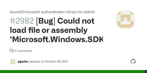 Bug Could Not Load File Or Assembly Microsoft Windows SDK NET Issue AzureAD