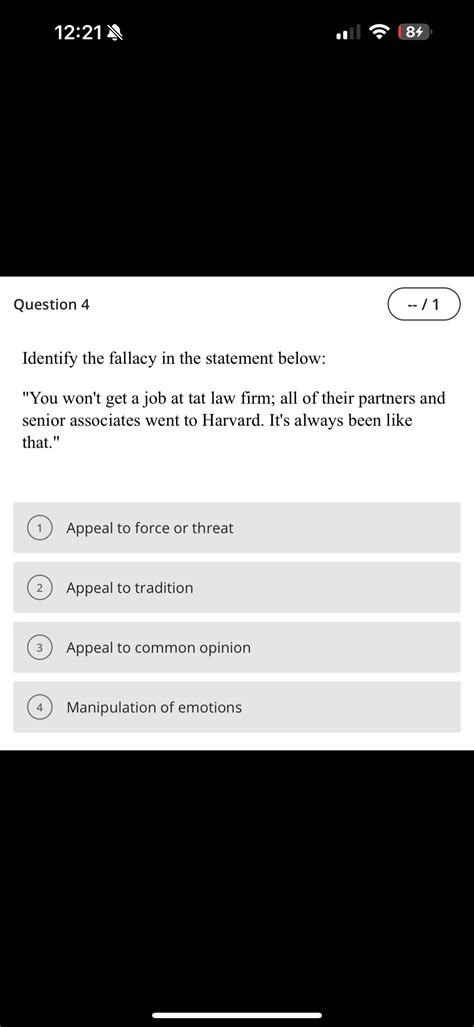 12 21question 4 1identify The Fallacy In The