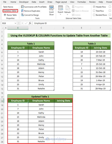 how to create table from another table with criteria in excel