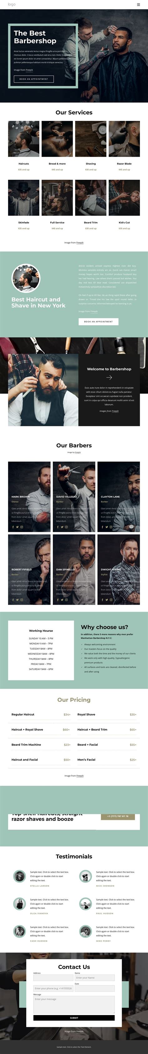 The Best Barbershop Elementor Template Alternative By Nicepage