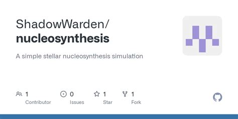 Github Shadowwardennucleosynthesis A Simple Stellar Nucleosynthesis