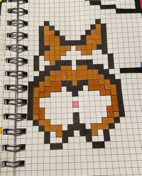 Корги по клеткам собака по клеточкам Рисунки крестов Легкие рисунки Милые рисунки