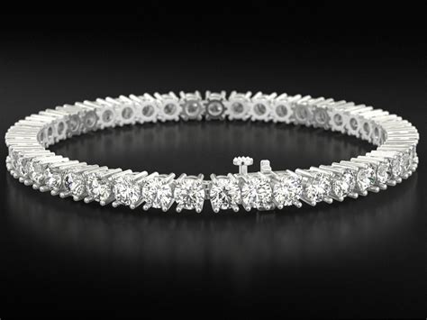 Файл STL Теннисный браслет для девочки с бриллиантами 4 мм 699 💍・Дизайн ...