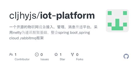 GitHub cljhyjs iot platform 一个开源的物联网设备接入管理消息传递平台采用netty为通讯框架基础整合spring boot spring cloud