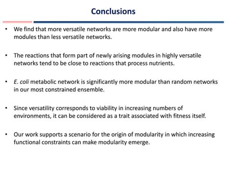 Modularity In Metabolic Networks Ppt