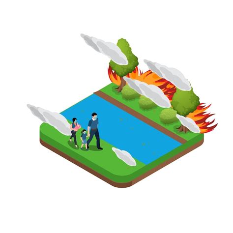 Premium Vector Air Pollution Forest Fire